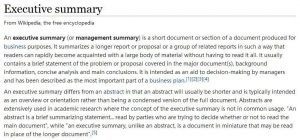 Executive Summary是个什么摘要？ | True Words